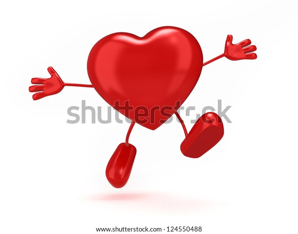 3d Render Happy Heart Jumping Stock Illustration 124550488 | Shutterstock