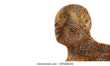 3d Render Head Human Shattered Portrait Stock Illustration 1395685256 ...