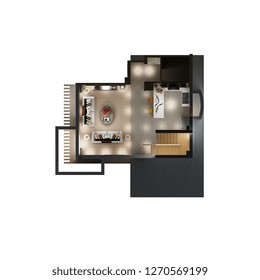 3d Render Home Plan View Top Stock Illustration 1270569199 | Shutterstock