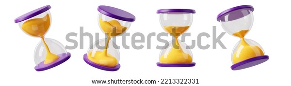 3d Render Hourglass Sand Clock Time Stock Illustration 2213322331 ...