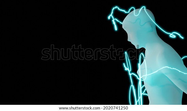 3d Render Human Body Blue Electric Stock Illustration 2020741250 ...