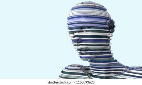 3d Render Human Figure Cut Into Stock Illustration 1158893623 ...