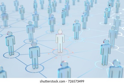 3d Render Human Social Network Leadership Stock Illustration 548542618