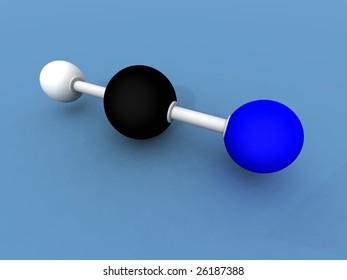 3d Render Hydrogen Cyanide Molecule Stock Illustration 26187388 ...