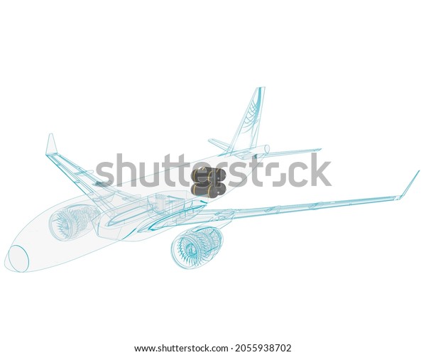 3d Render Hydrogen Plane Fuel Cell Stock Illustration 2055938702 ...
