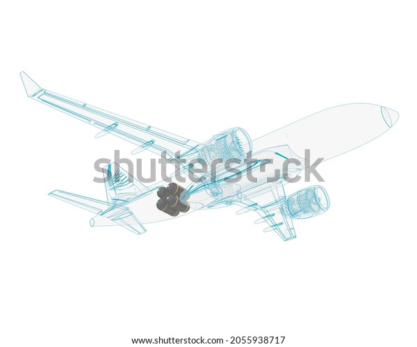 3d Render Hydrogen Plane Fuel Cell Stock Illustration 2055938717 ...