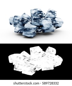 3d Render Ice Cubes Alpha Channel Stock Illustration 589728332 ...