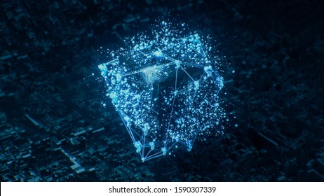 3d Render 3d Illustration Abstract Tech Stock Illustration 1590307339 ...