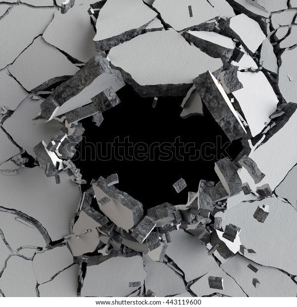 3d Render 3d Illustration Explosion Cracked Stock Illustration ...