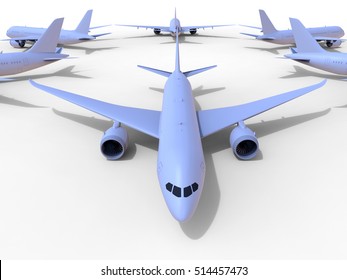 3d Render Illustration Multiple Planes Isolated Stock Illustration ...