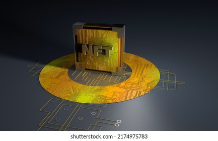 3d Render Illustration Nft Digital Concept Stock Illustration ...
