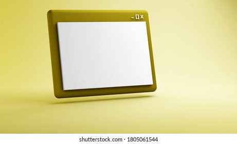 3d Render Illustration Opened Browser Cute Stock Illustration ...
