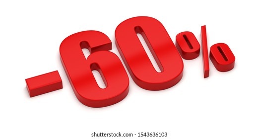 3d Render Illustration Red Sixty Percent Stock Illustration 1543636103 ...
