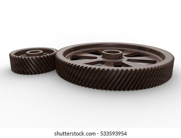 3d Render Illustration Side View Gears Stock Illustration 533593954 ...