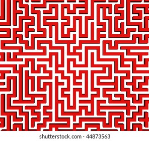 3d Render Illustration Simple Red Maze 스톡 일러스트 44873563 | Shutterstock