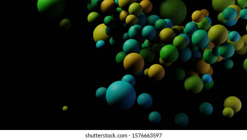 3d Render Illustration Wallpaper Floating Spheres Stock Illustration ...