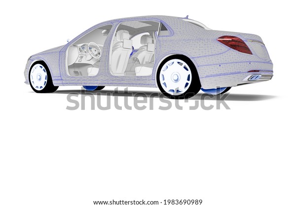 3d Render Image Car Mesh Texture Stock Illustration 1983690989