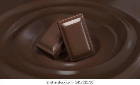 3d Render Image Chocolate Bar On Stock Illustration 1417521788 ...