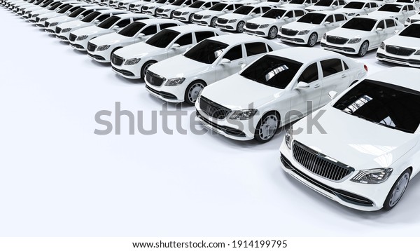 3d Render Image Fleet Luxury Cars Stock Illustration 1914199795 ...