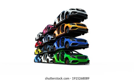 3d Render Image Stack Cars Representing Stock Illustration 1915268089 ...