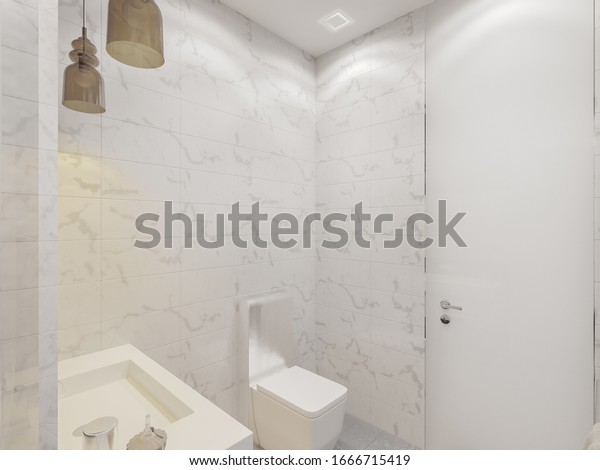 3d Render Interior Bathroom Shower Illustration Stock Illustration ...