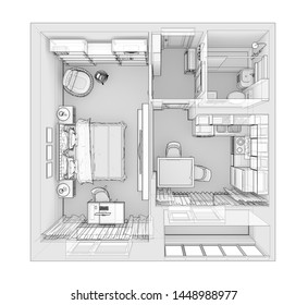 3d Render Isolated Modern Flat Design Stock Illustration 1448988977 ...