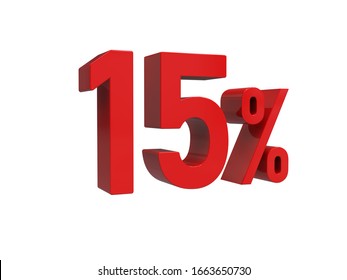 15 Red Fifteen Percent On White Stock Illustration 1332681695 ...