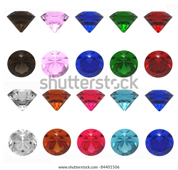 3d Render Jewels Different Shades On Stock Illustration 84401506 ...
