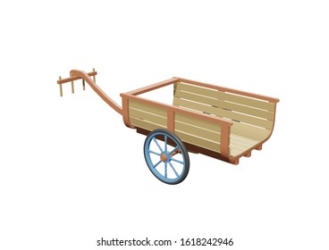 3d Render Kereta Sapi Stock Illustration 1618242946