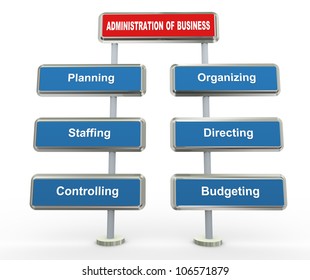 3d Render Key Elements Business Administration Stock Illustration ...
