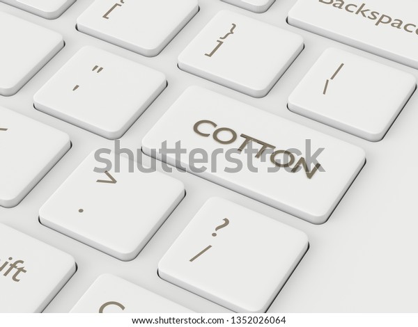 3d Render Keyboard Cotton Key Stock Stock Illustration 1352026064 ...