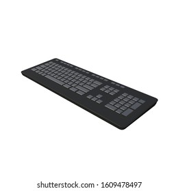 3d Render Keyboard Rightfront View Perspective Stock Illustration ...