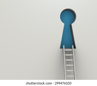 3d Render Ladder Key Hole Concept Stock Illustration 299476103 ...