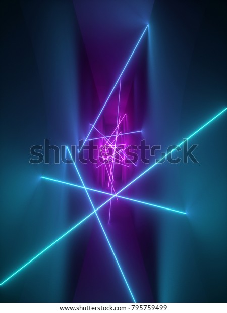 3d Render Laser Show Night Club Stock Illustration 795759499