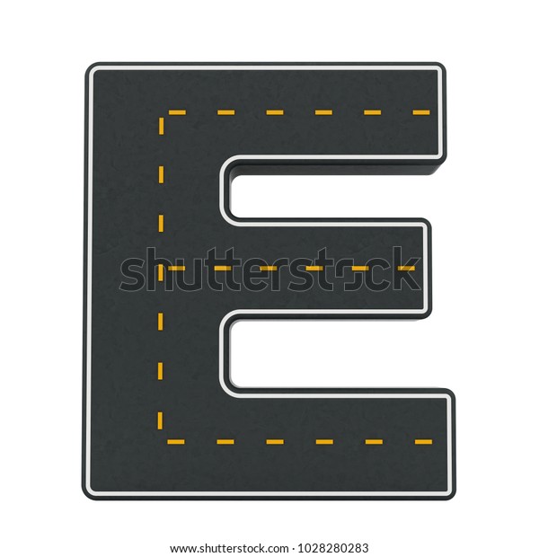 3d Render Letter E Road Texture Stock Illustration 1028280283 ...