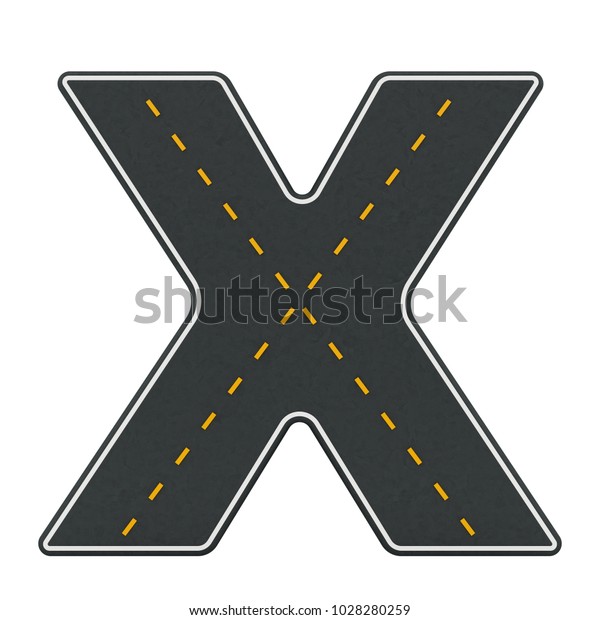 3d Render Letter X Road Texture Stock Illustration 1028280259 ...