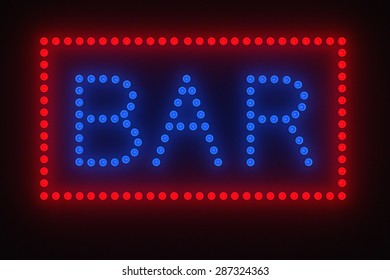 3d Render Light Bulb Bar Sign Stock Illustration 288603575