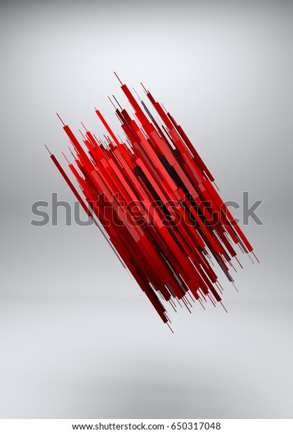 3d Render Line Abstraction On Gray Stock Illustration 650317048 ...