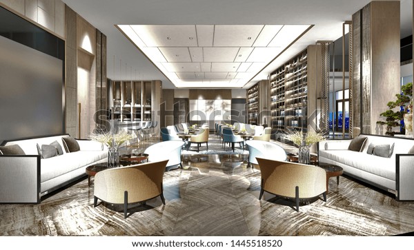 3d Render Lobby Interior Stock Illustration 1445518520 | Shutterstock