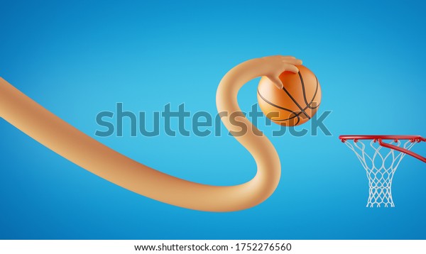 3d Render Long Flexible Cartoon Character Stock Illustration 1752276560 ...