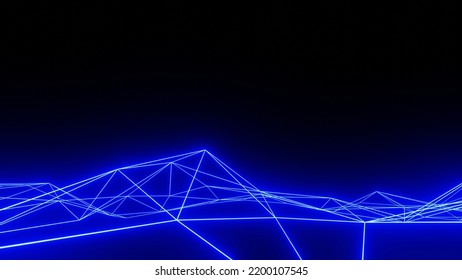 3d Render Low Poly Blue Wireframe Stock Illustration 2200107545 ...