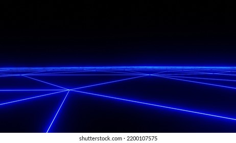 3d Render Low Poly Blue Wireframe Stock Illustration 2200107575 ...