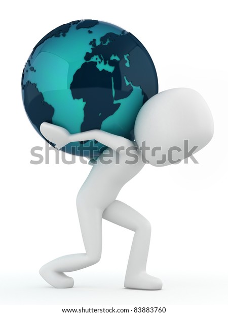 3d Render Man Carrying Earth Stock Illustration 83883760 | Shutterstock