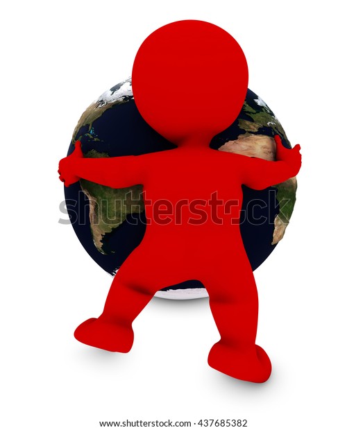3d Render Man Embracing World Stock Illustration 437685382 | Shutterstock