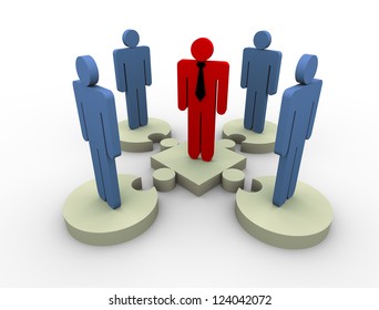 3d Render Man His Team Member 스톡 일러스트 124042072 | Shutterstock