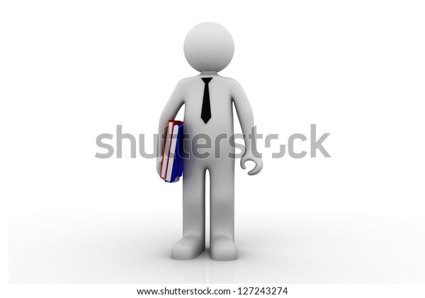 3d Render Man Holding Files Stock Illustration 127243274 | Shutterstock