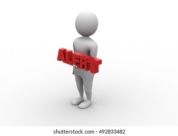 3d Render Man Word Alert 스톡 일러스트 492833482 | Shutterstock