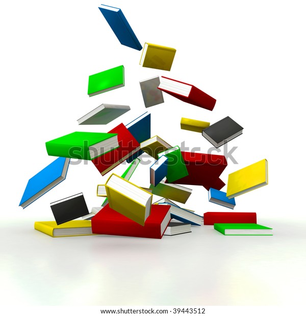 3d Render Many Falling Books On 스톡 일러스트 39443512 | Shutterstock
