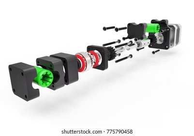 3d Render Mechanical Model Isolated On Stock Illustration 775790467 ...