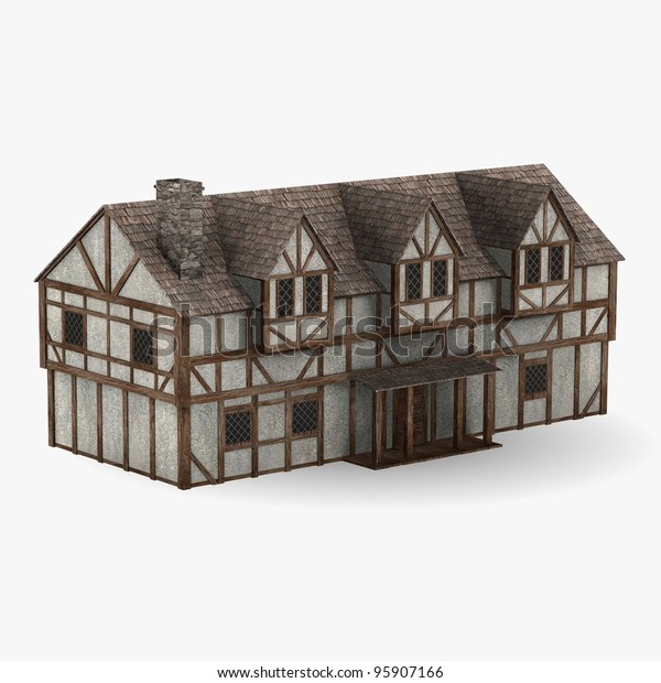 3d Render Medieval Building Stock Illustration 95907166